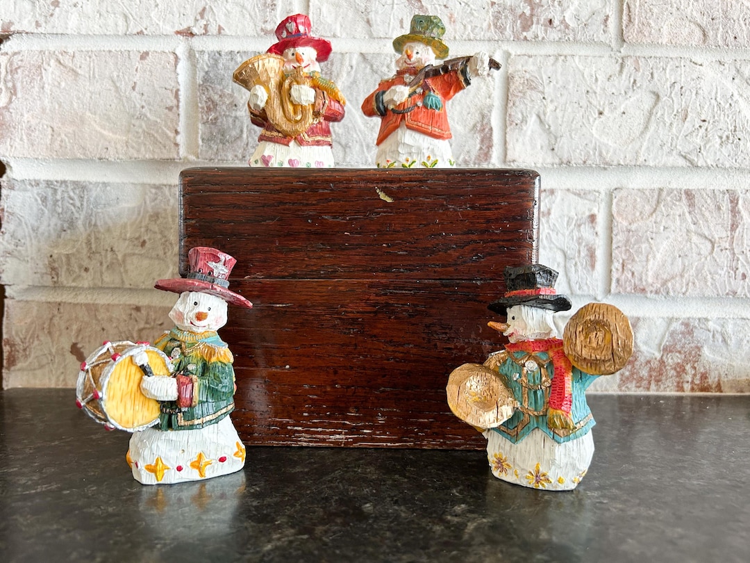 Vintage Snowman Figurines, Snowman Musicians, Artmark Figures, Snowmen ...