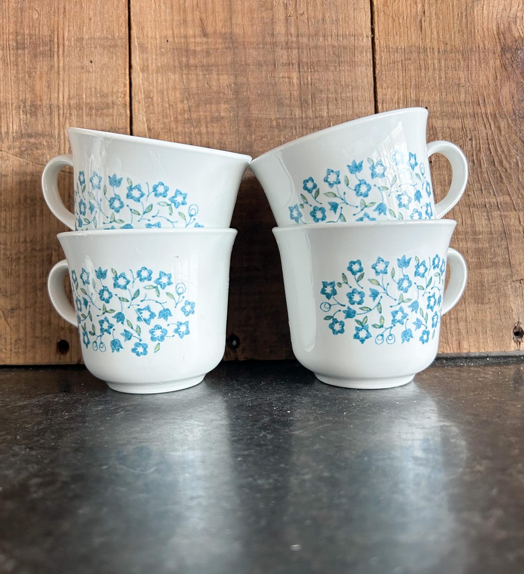 Vintage Corelle Coffee Cups, Corelle Blue Heather Cups, Vintage Pyrex ...