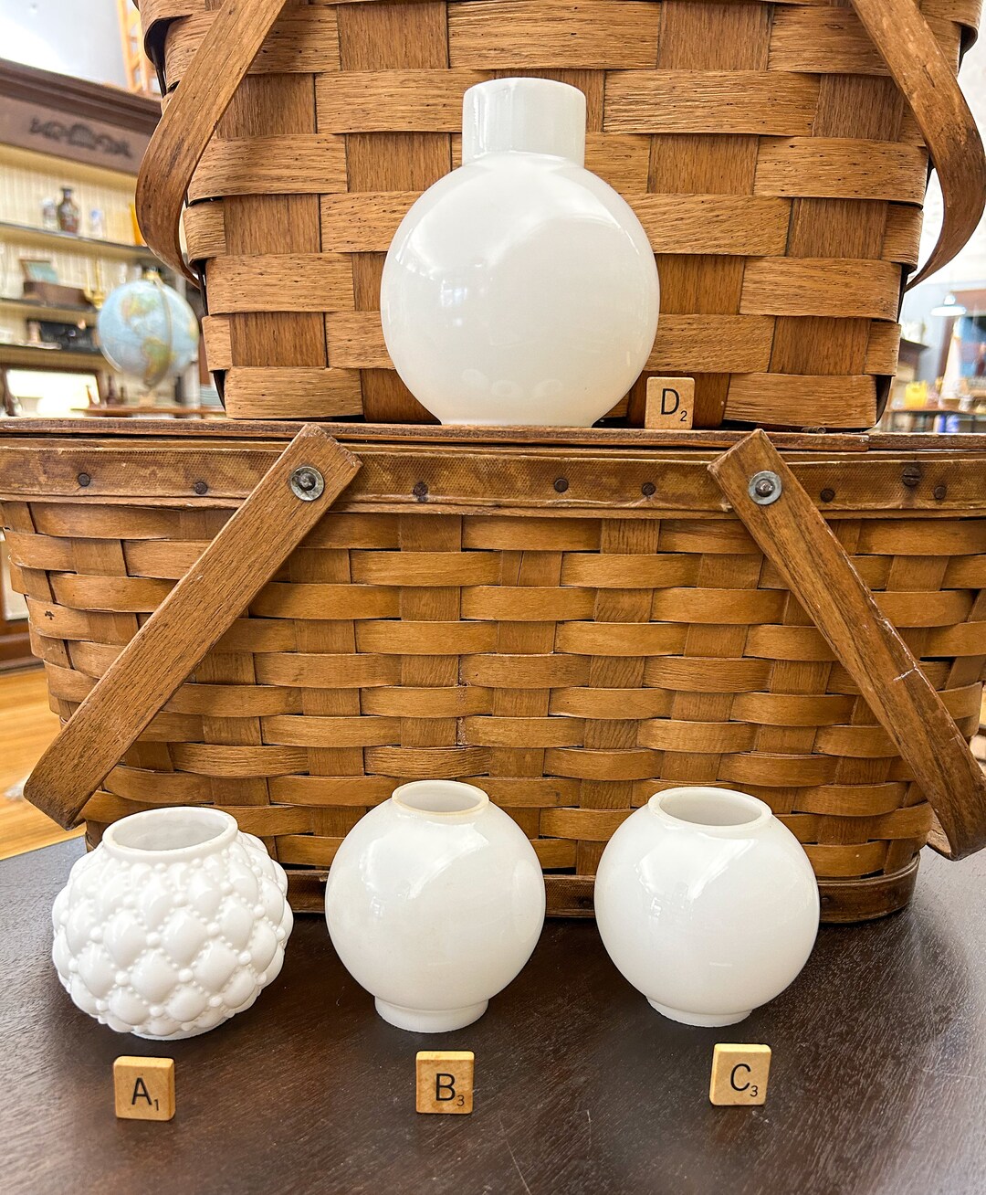 Gone With the Wind Oil Lamp Shade, Small White Oil Lamp Shade , Vintage ...