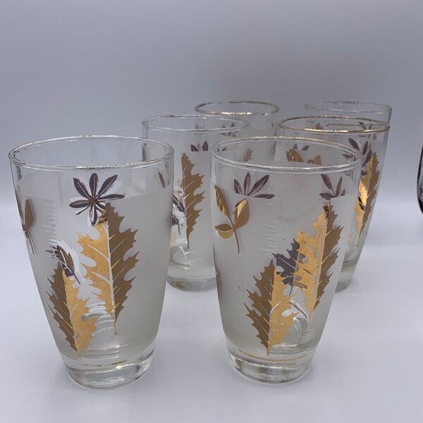 Gold Leaf Glasses Etsy