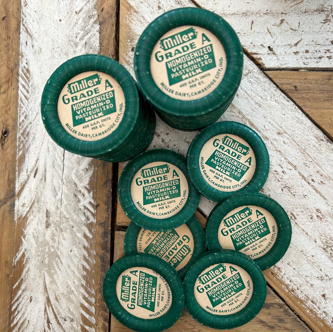 Vintage Milk Jug Tops Unused, Vintage Cardboard Milk Dairy Caps, Milk ...