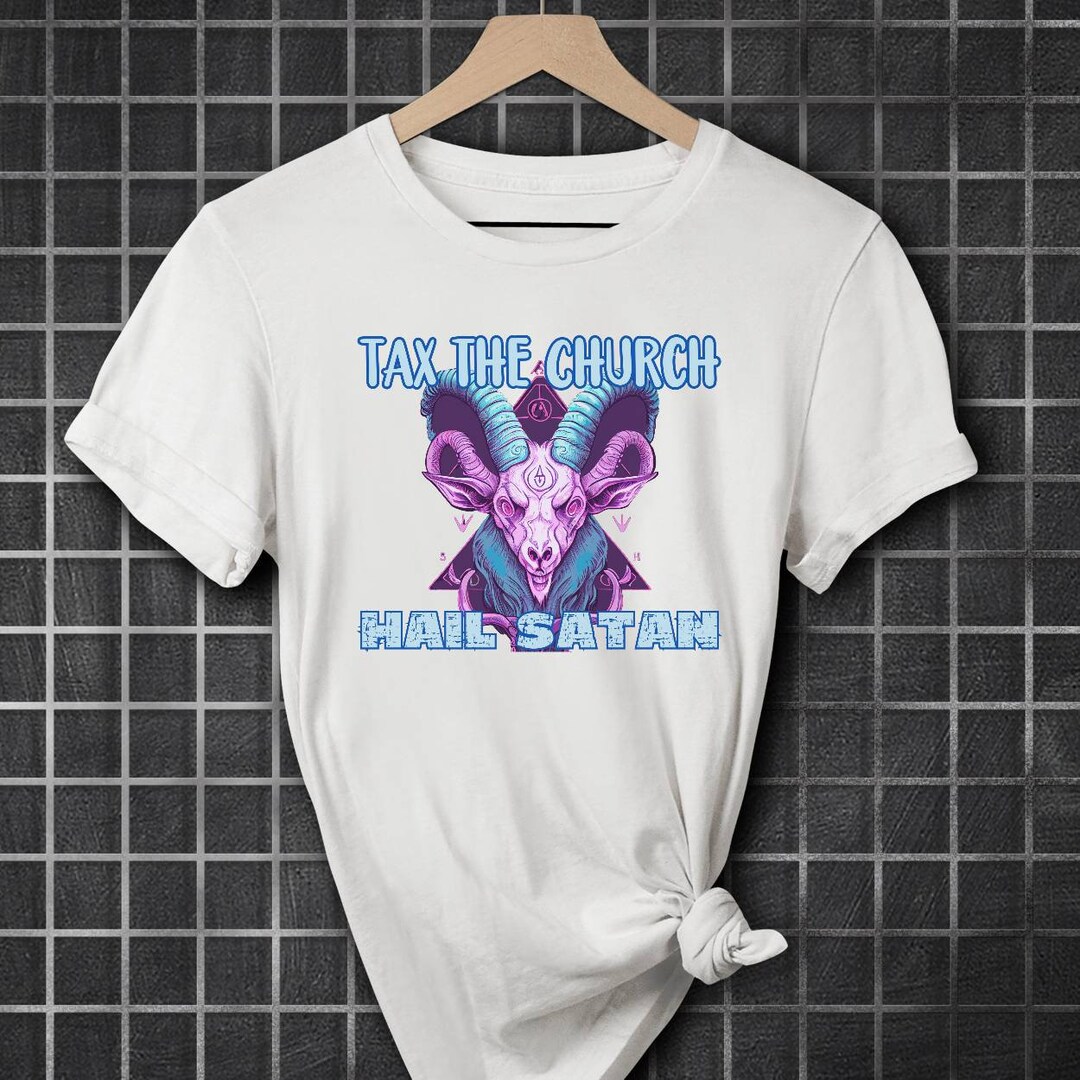 Tax the Church Hail Satan Tshirt Pastel Goth Baphomet Occult Atheist ...