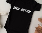 Hail Satan Baby Shirt Satanic Baby Bodysuit Goth Baby - Etsy