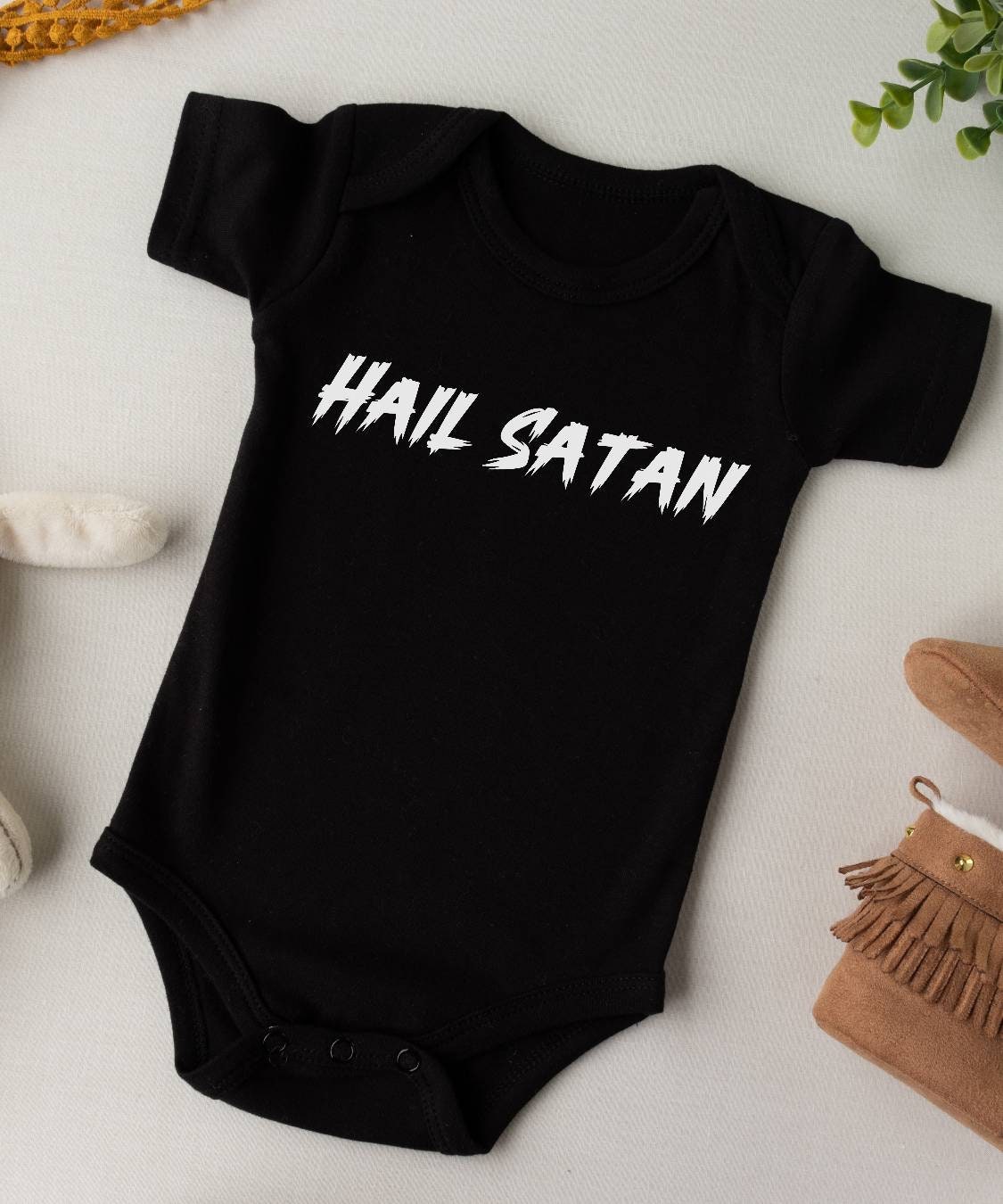 Hail Satan Baby Shirt, Satanic Baby Bodysuit, Goth Baby Clothes ...