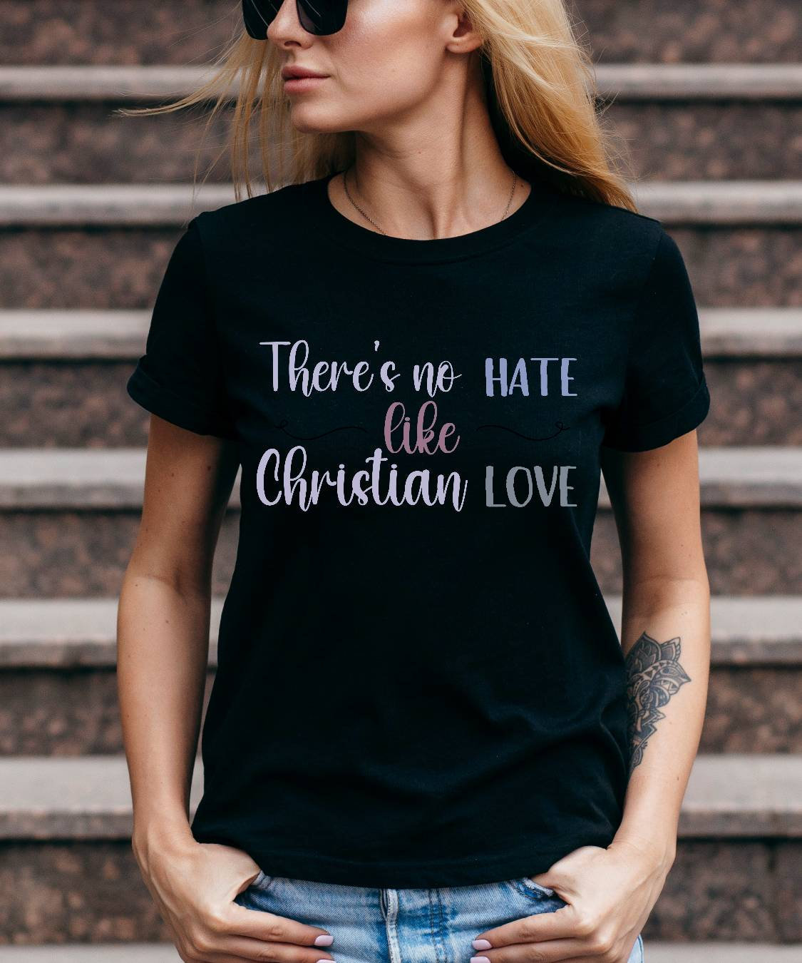 No Hate Like Christian Love Tshirt Atheist Agnostic Anti - Etsy