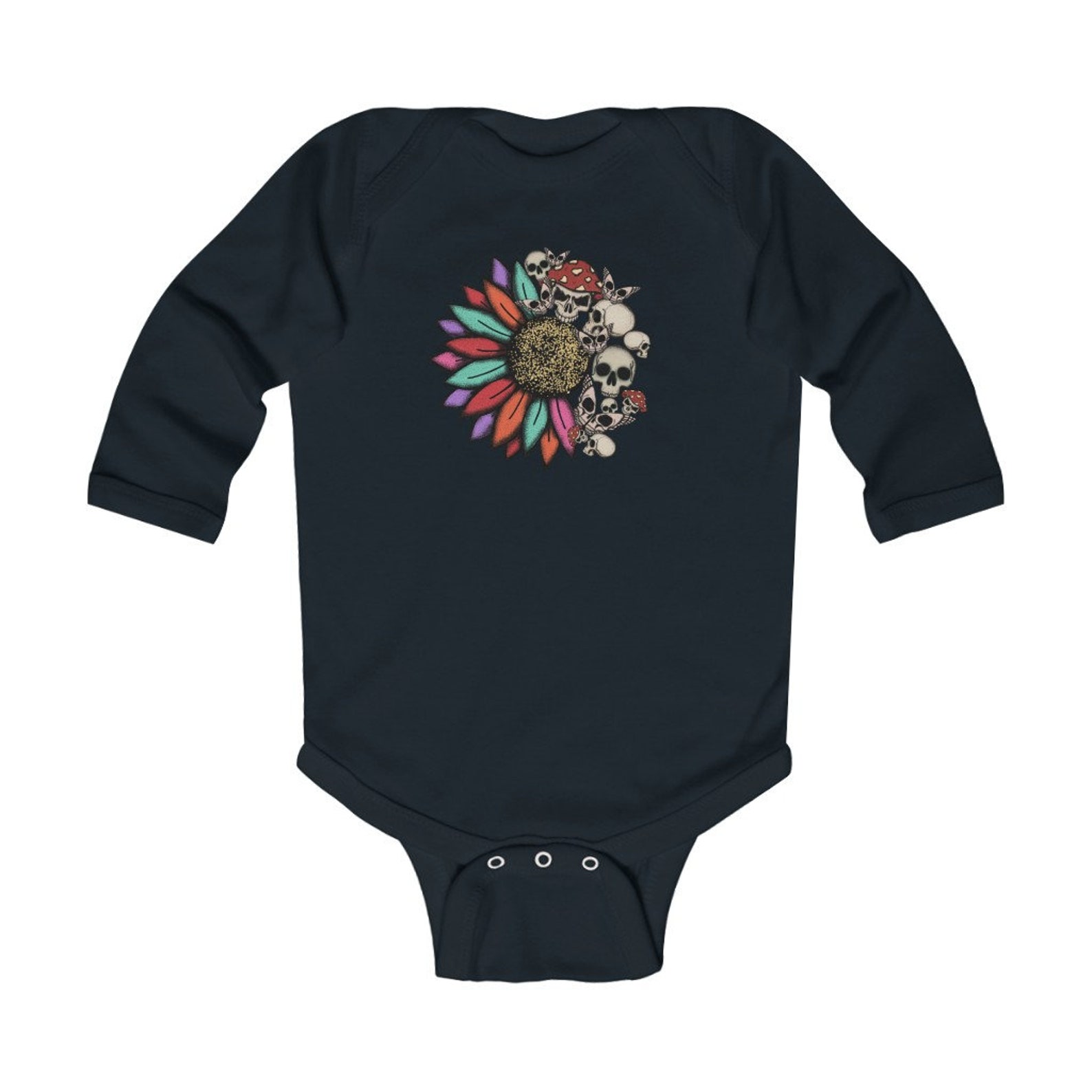 Gothic Skulls Baby Bodysuit, Goth Baby Clothes, Alternative Baby ...