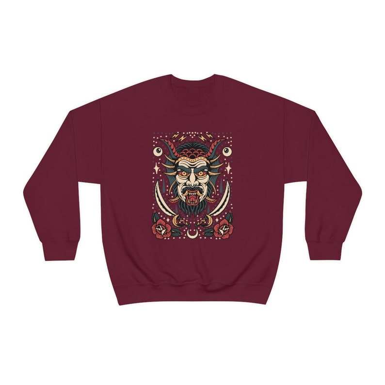 Krampus Sweatshirt, Merry Krampus Holiday Shirt, Horror Satanic ...