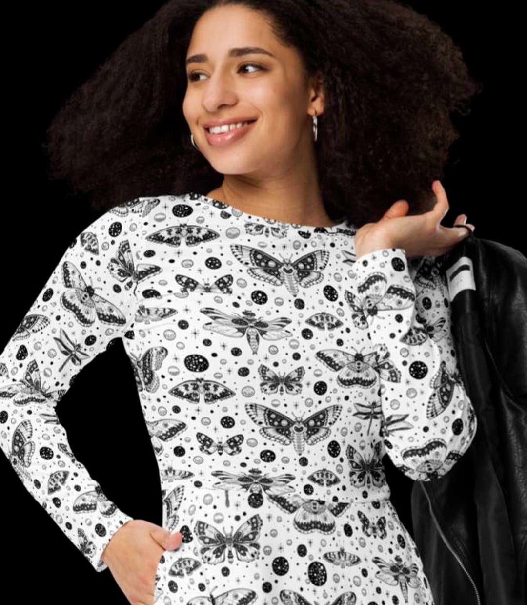 Goth Dark Academia Long Sleeve Midi Dress With Pockets, Grunge Dress ...