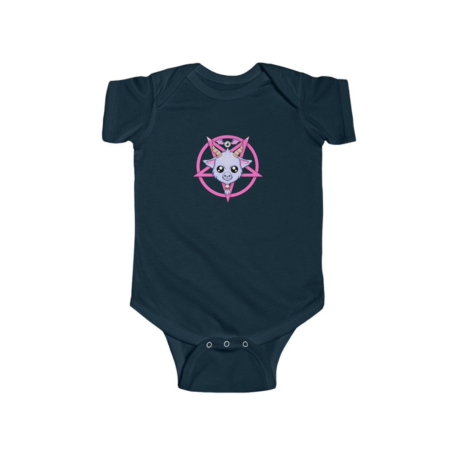 Baby Baphomet Pastel Goth Bodysuit, Goth Baby Clothes, Alt Baby, Wicca Satanic Baby Shirt - Etsy