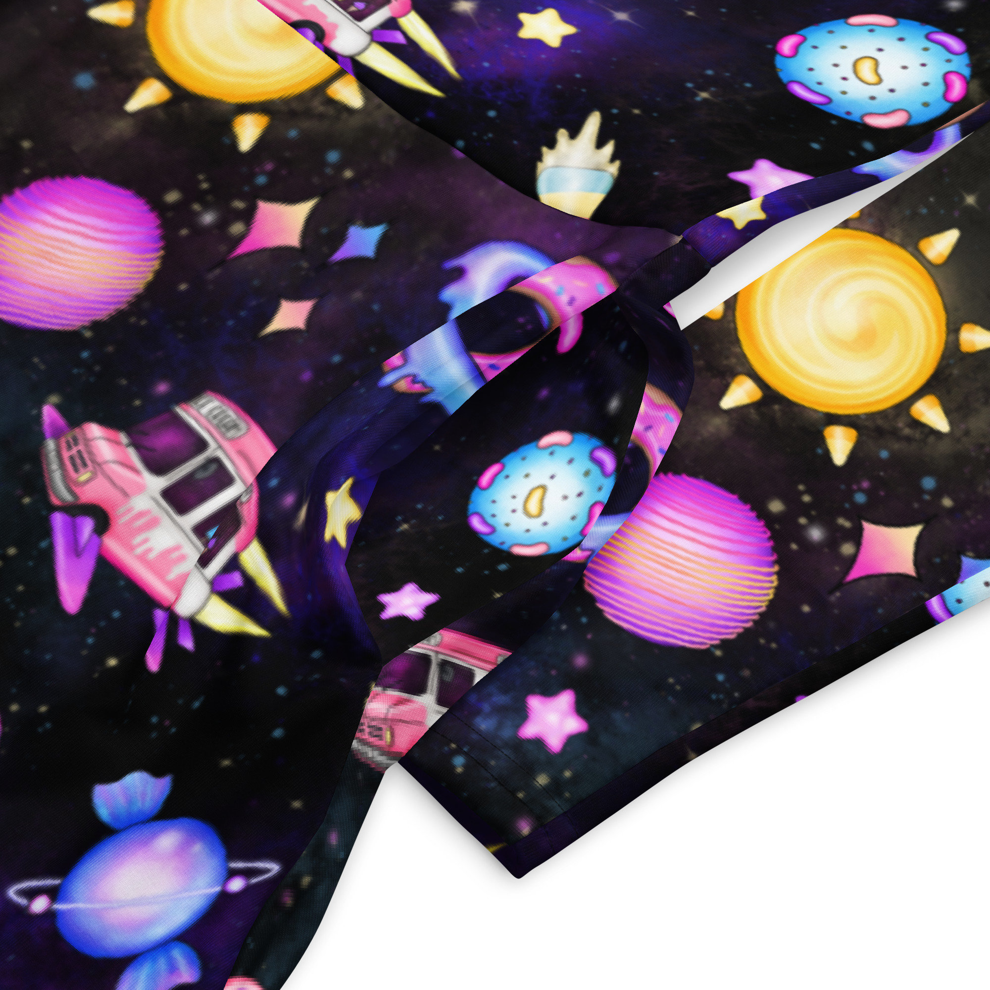 Space Goth Long Sleeve Midi Dress With Pockets, Kawaii Goth Women's ...