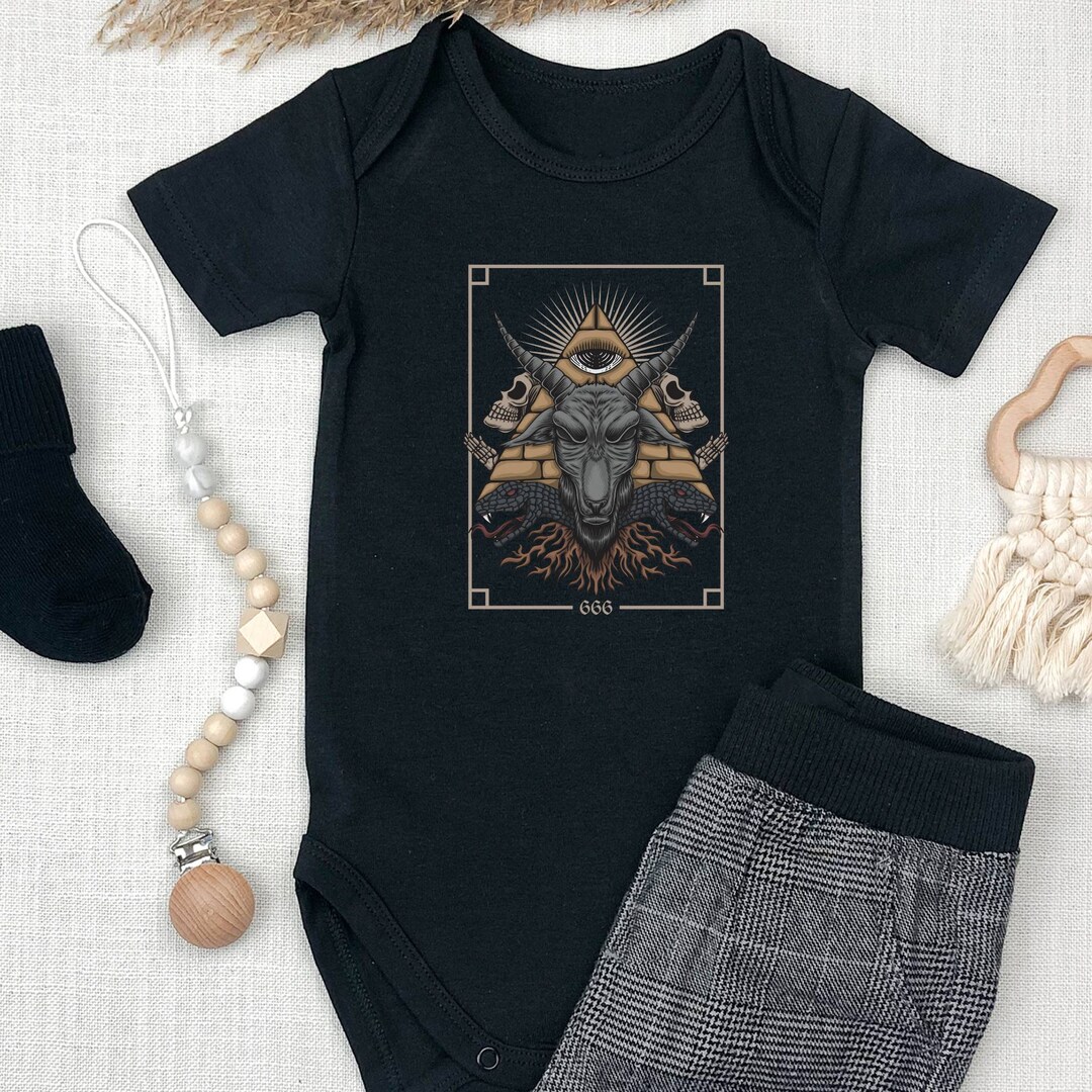 Baphomet Baby Satanic Bodysuit, Occult Baby Shirt, Atheist Anti-religion Babyclothes, Goth ...