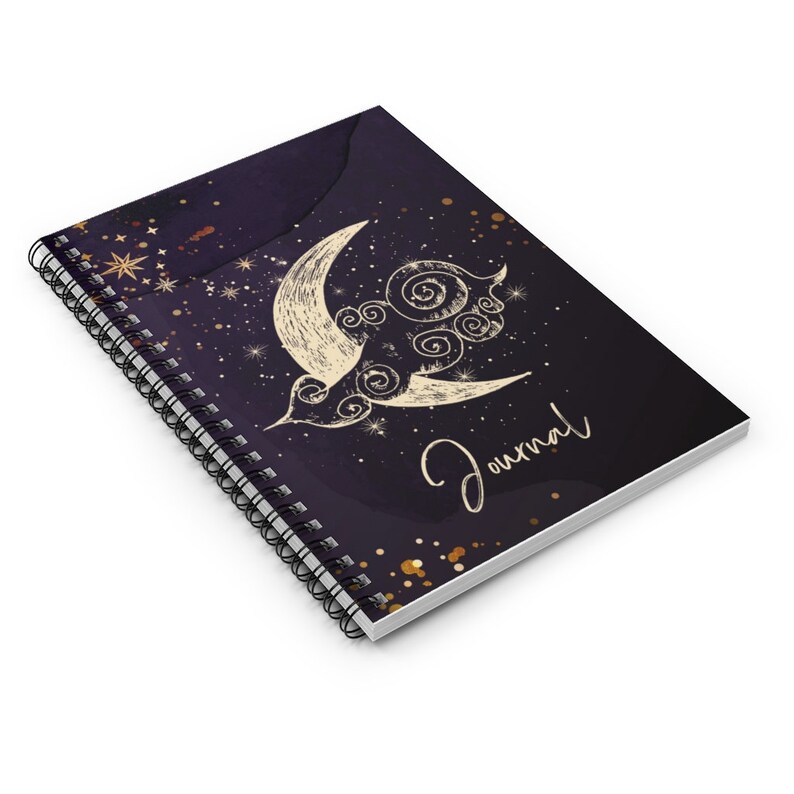 Spiral Notebook Ruled Line Cresent Moon Galaxy Journal - Etsy