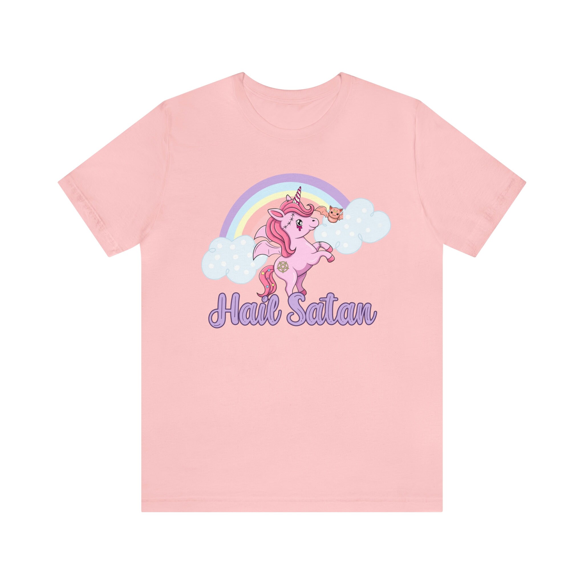 Hail Satan Rainbow Unicorn Tshirt, Pastel Goth Atheist Satanic Occult ...