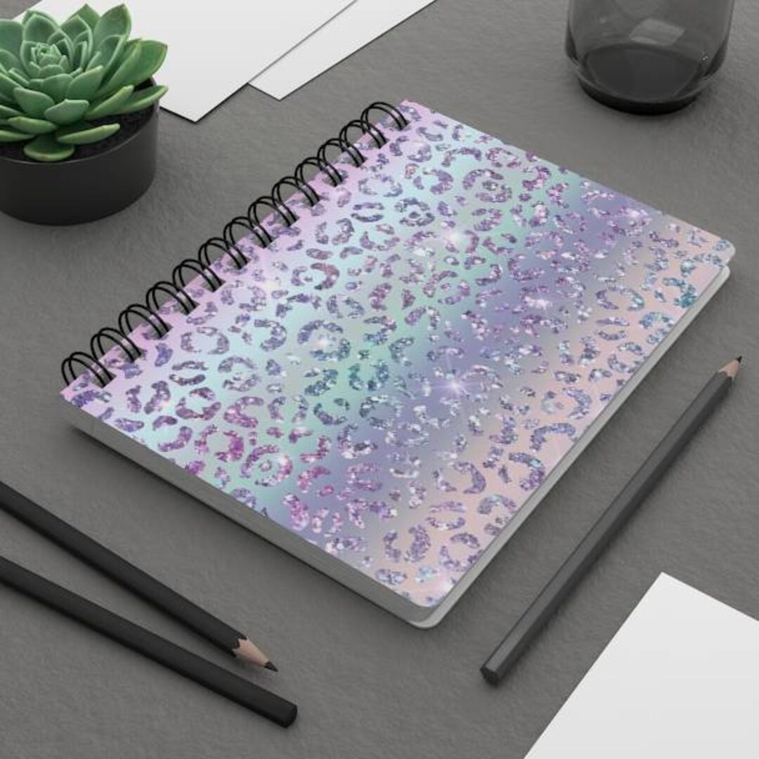 Pastel Animal Print Journal, Diary Notebook for Teens, Kids, Sparkly ...