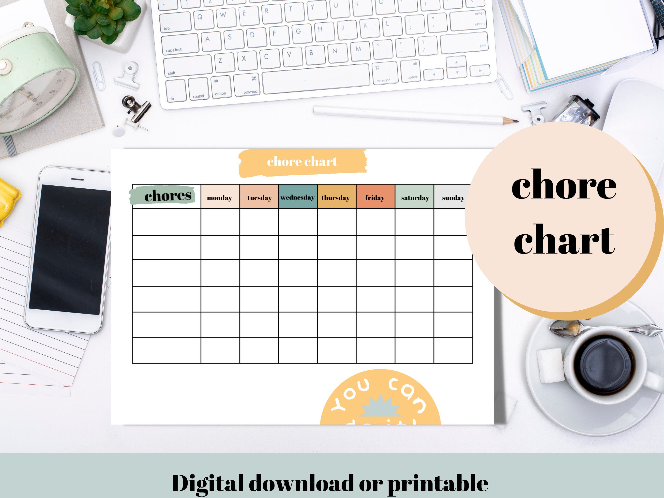 Chore Chart ADHD Planner for Kids or Adults Cleaning Checklist - Etsy