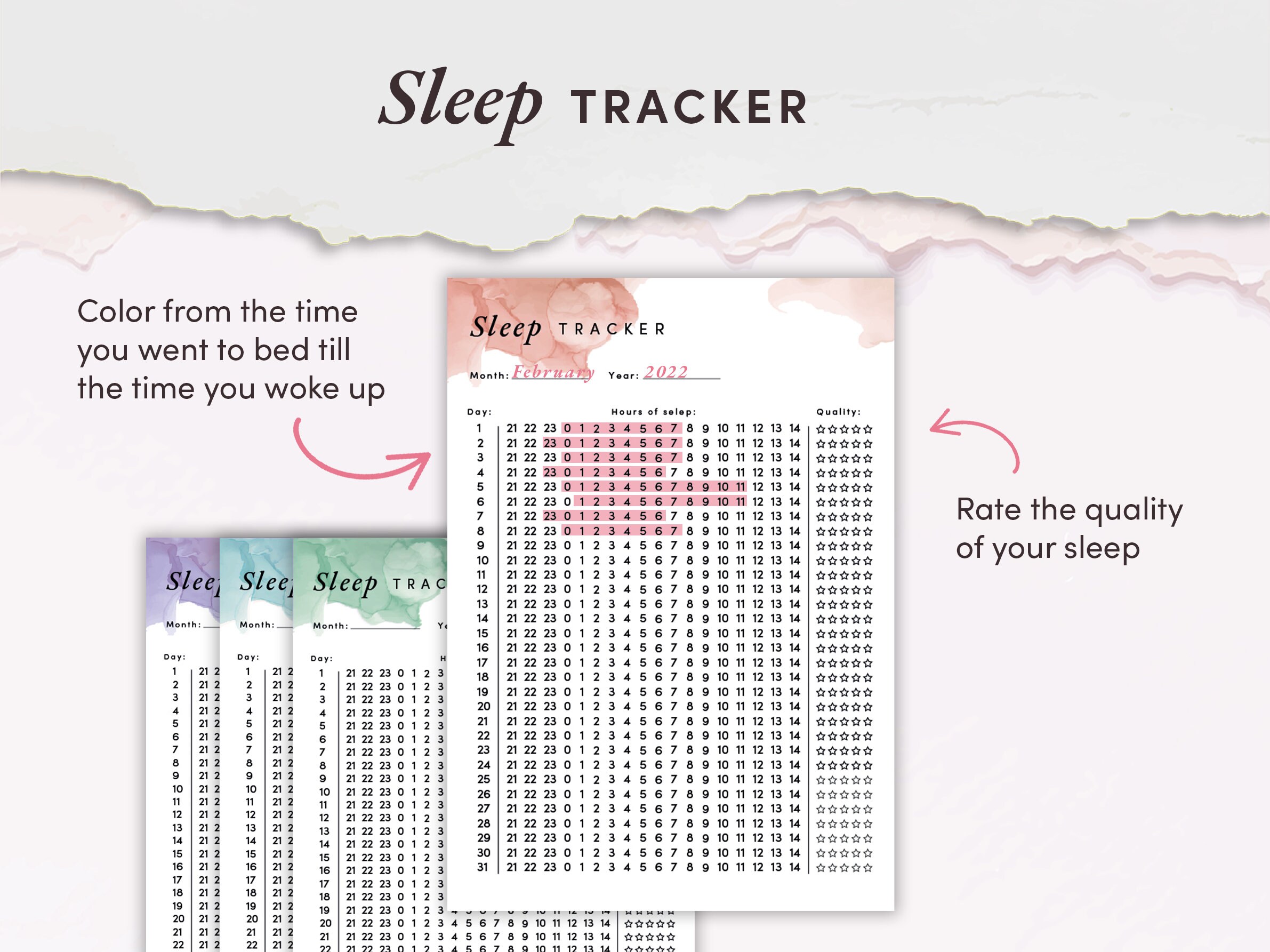 SLEEP TRACKER Digital Planner Wellness Planner, Goodnotes Template ...