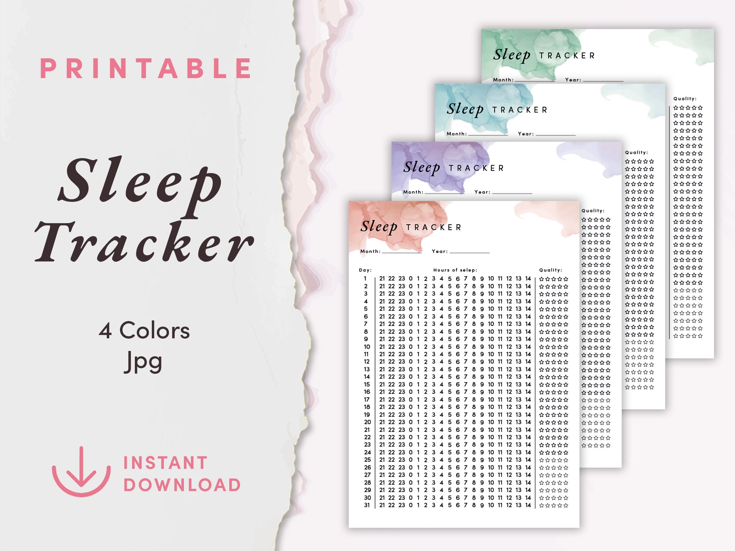 SLEEP TRACKER Digital Planner Wellness Planner, Goodnotes Template ...