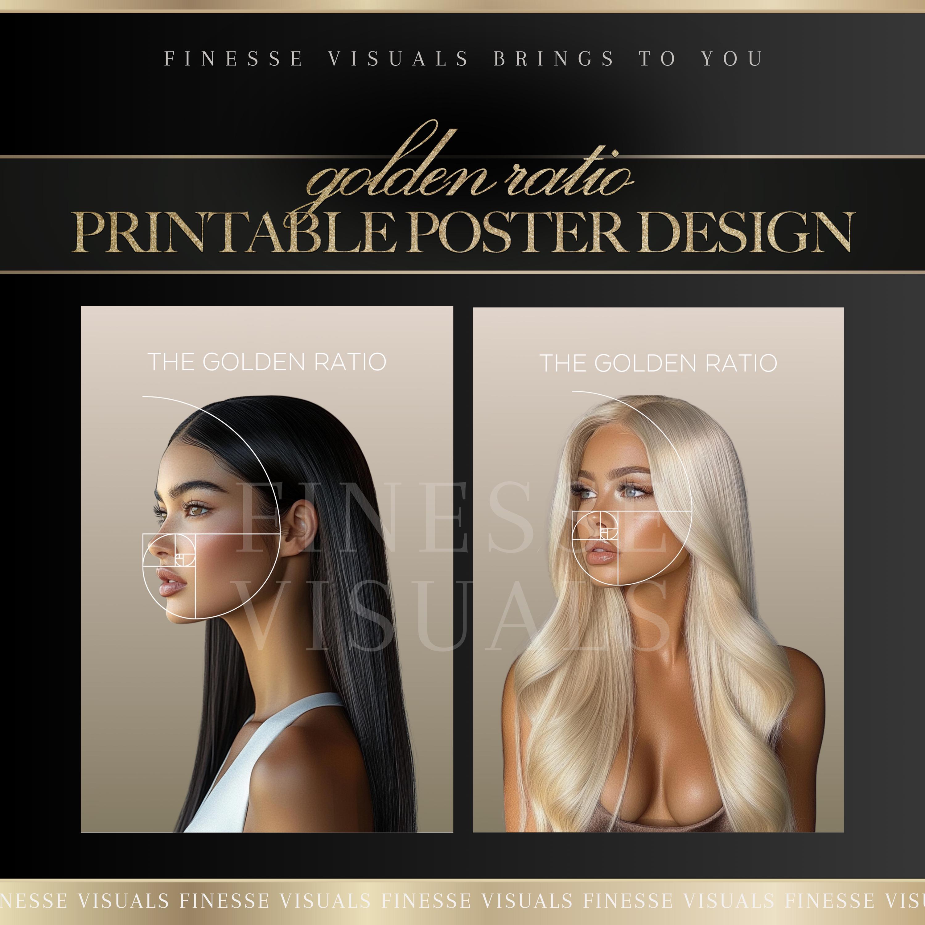 Golden Ratio Printable Poster Design | Phi Ratio | for Aesthetics, Beauty, Skincare Clinics | A3 ...