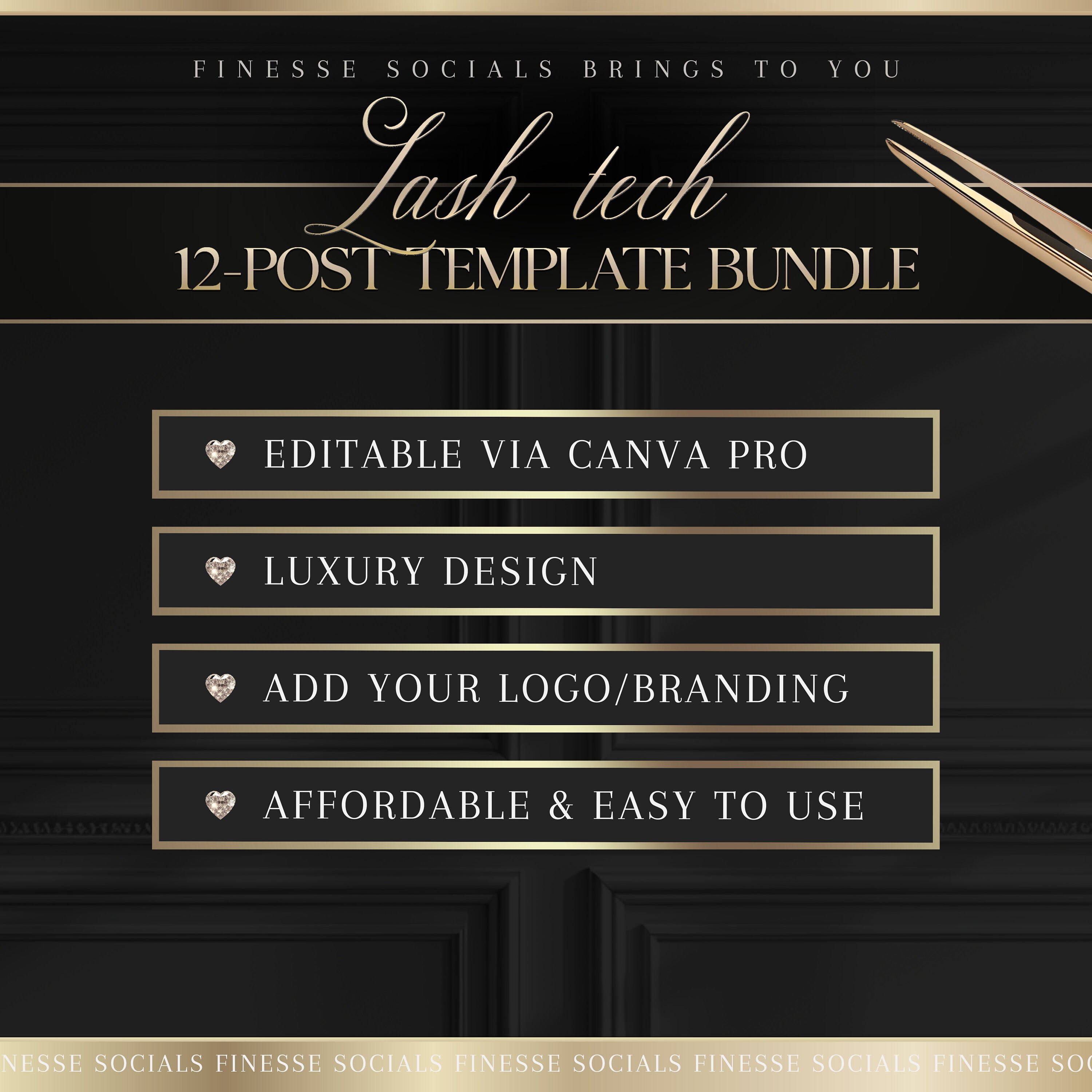 Lash Tech Canva Templates | Editable Flyer Design | Instagram Posts ...