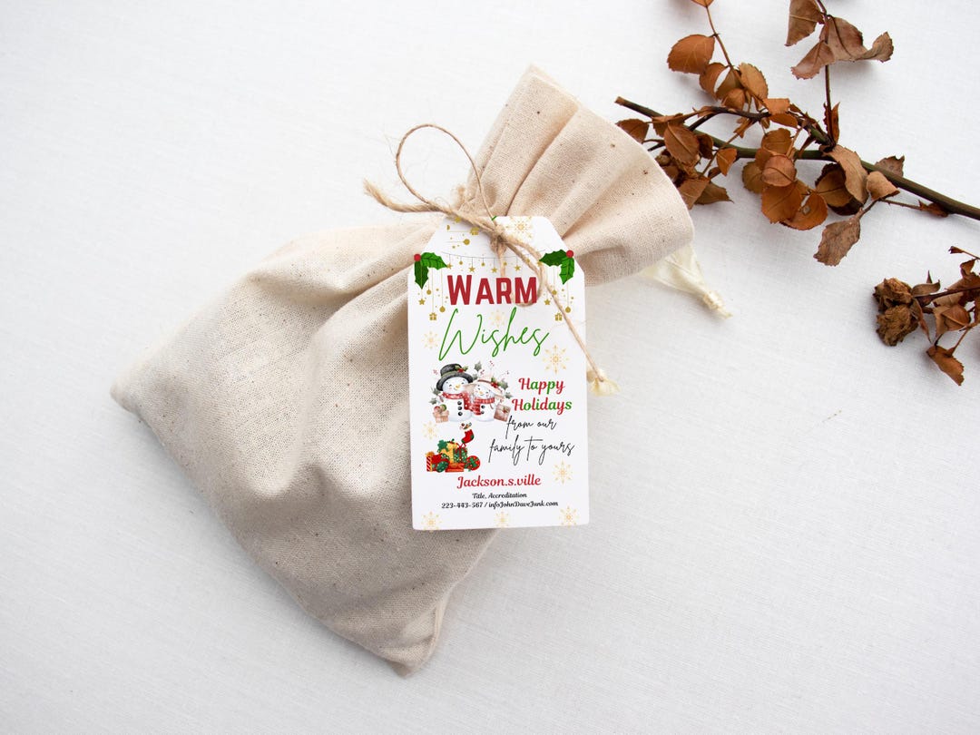 Editable Warm Wishes Gift Tag, Christmas Gift Tag, Printable Happy ...