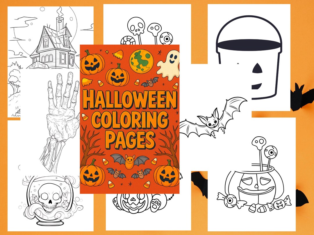 50 Halloween Coloring Pages, Printable Spooky Coloring Pages, Halloween ...