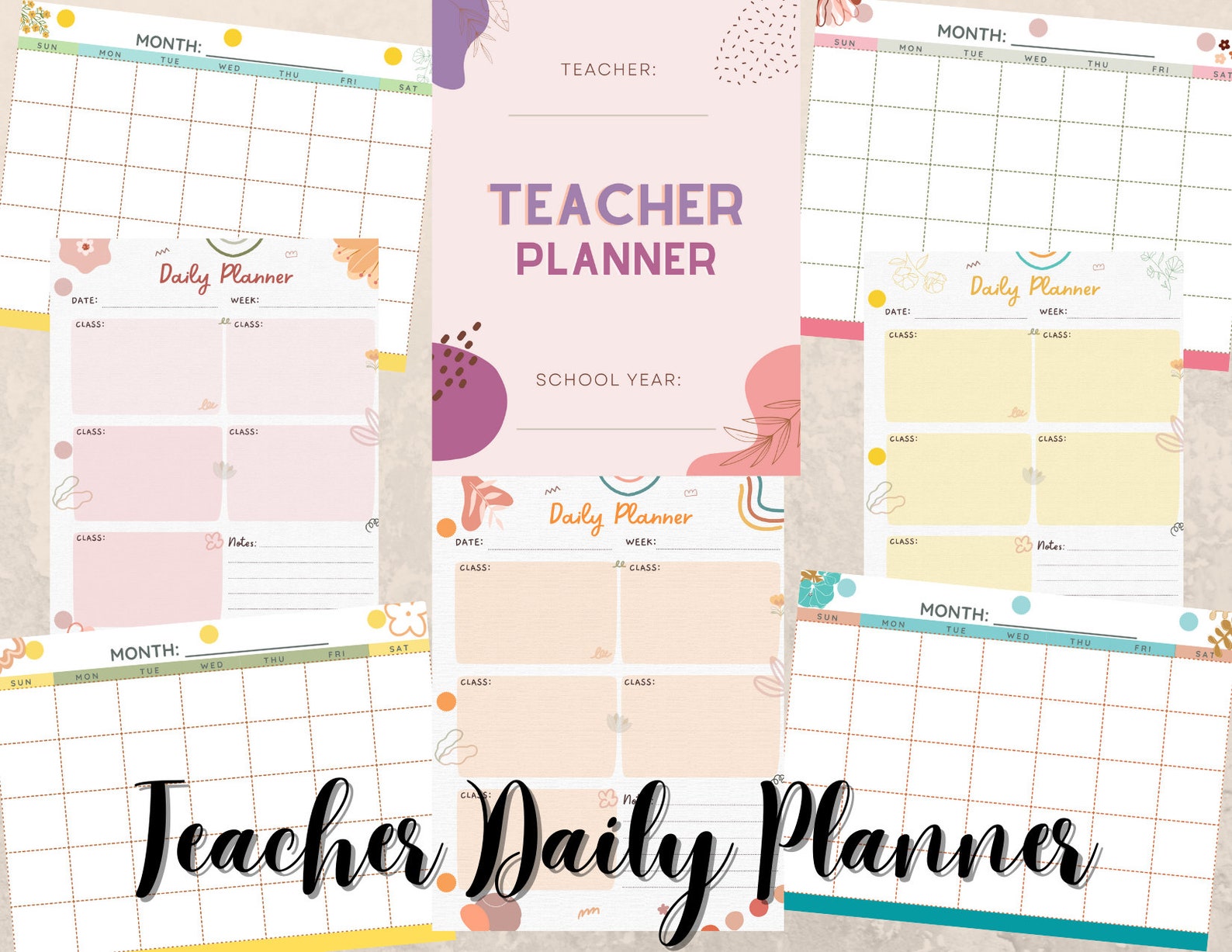 Boho-inspired Elementary Teacher Daily Planner - Etsy