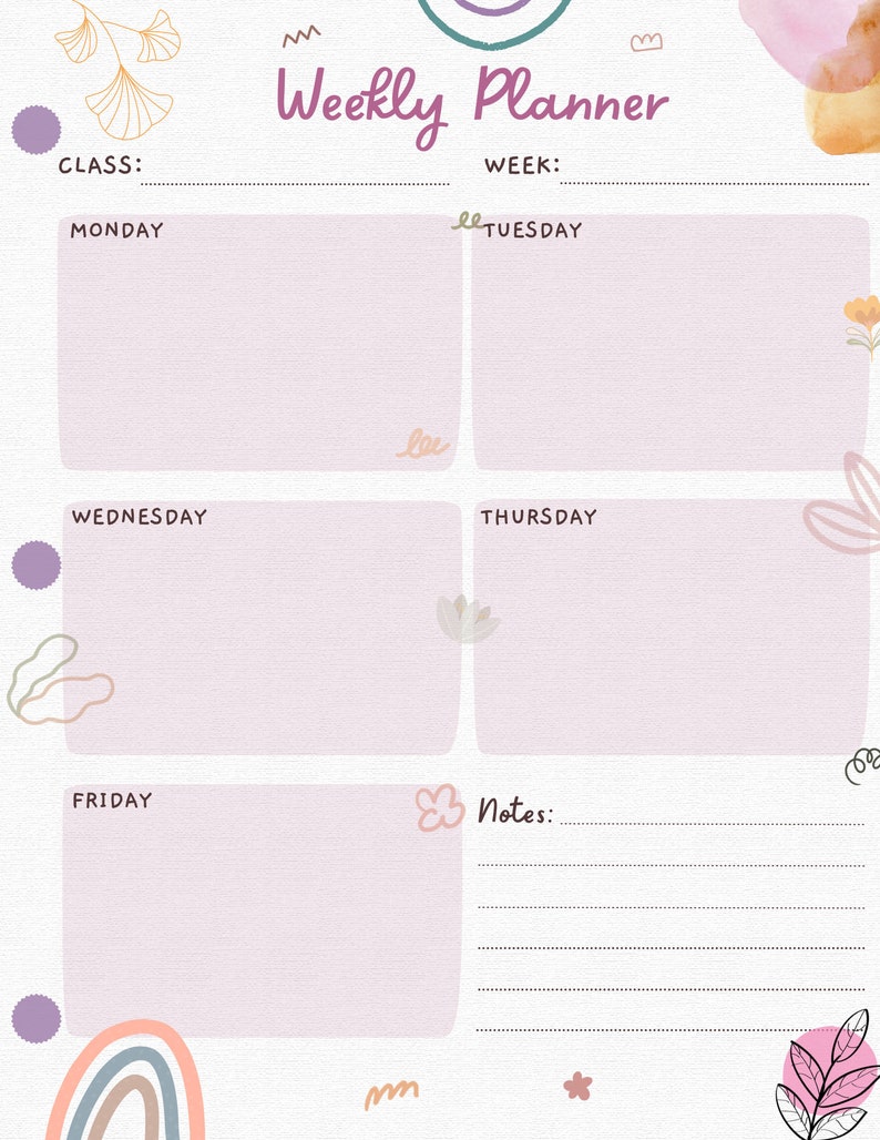 BOHO Style Teacher Weekly Planner - Etsy