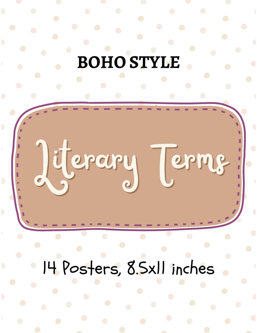 BOHO Literary Terms Posters | Digital Download | Print, Laminate, and ...