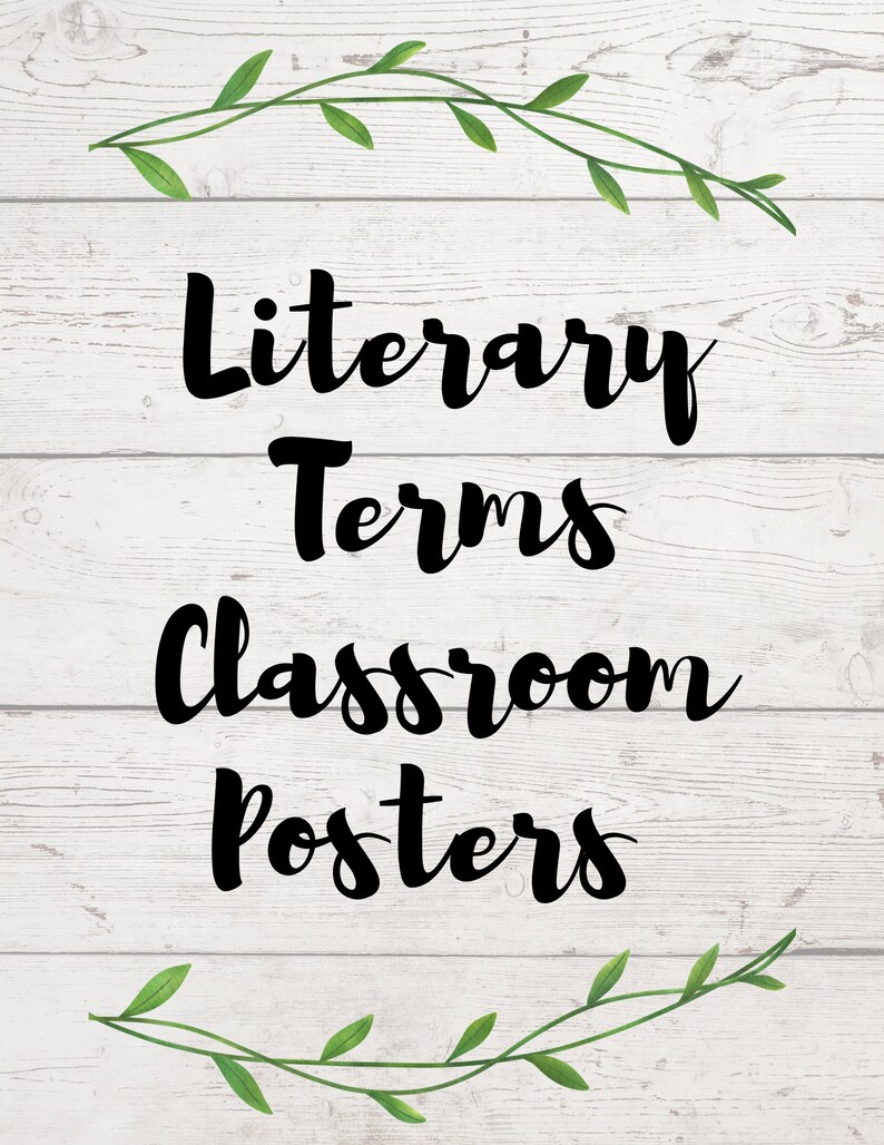Farmhouse Literary Terms Posters | Digital Download | Print, Laminate ...
