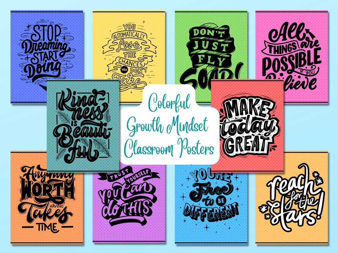 Colorful Classroom Posters | Set of 10 | Size 8.5x11 Inches ...