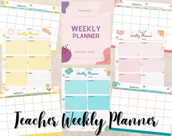 Plant Boho Teacher Weekly Planner - Etsy