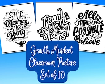 Colorful Inspirational Posters Set of 10 Classroom Decor - Etsy