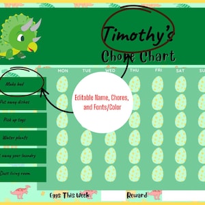 Customizable Dinosaur-themed Chore Chart – Fun & Interactive Habit ...
