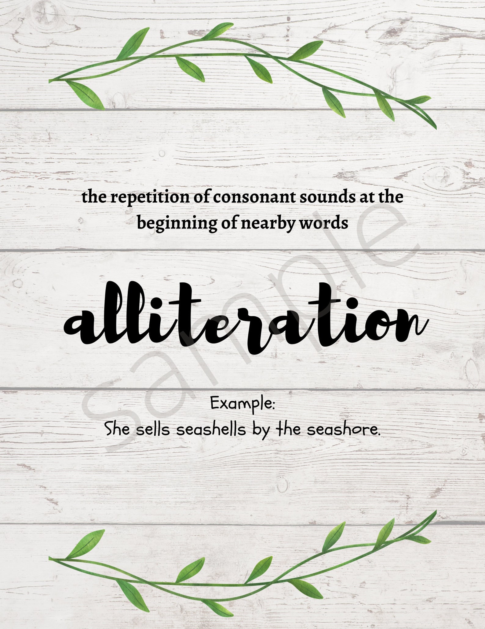 Farmhouse Literary Terms Posters | Digital Download | Print, Laminate ...