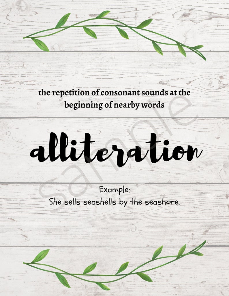 Farmhouse Literary Terms Posters | Digital Download | Print, Laminate ...