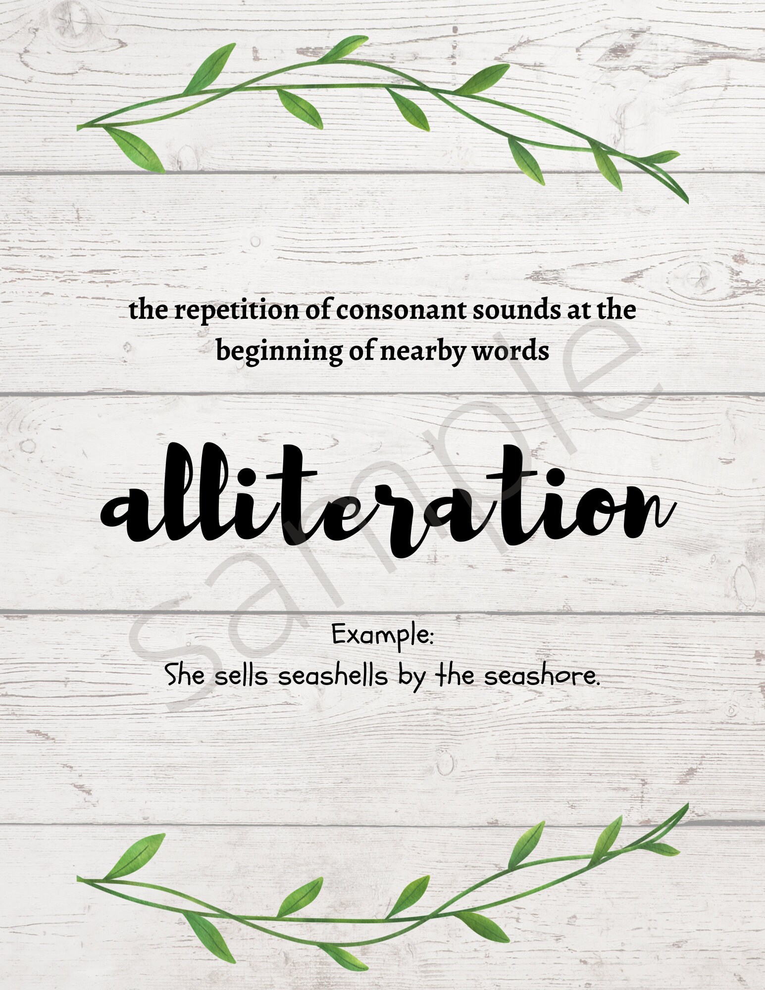 Farmhouse Literary Terms Posters | Digital Download | Print, Laminate ...