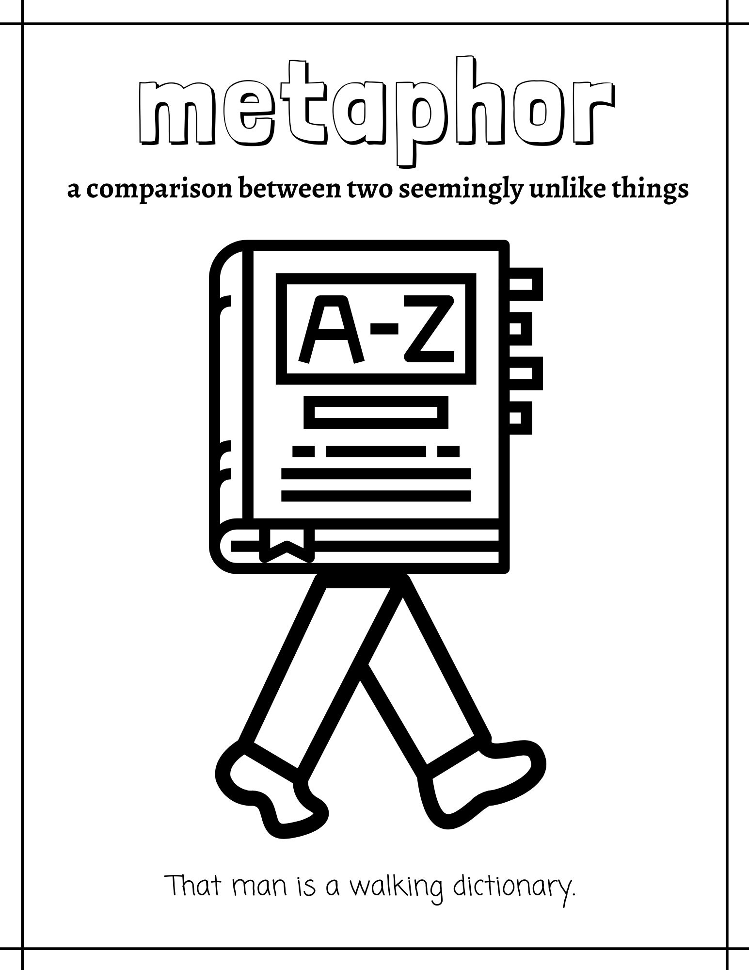 Literary Terms Coloring Sheets-perfect for Elementary or Middle School ...