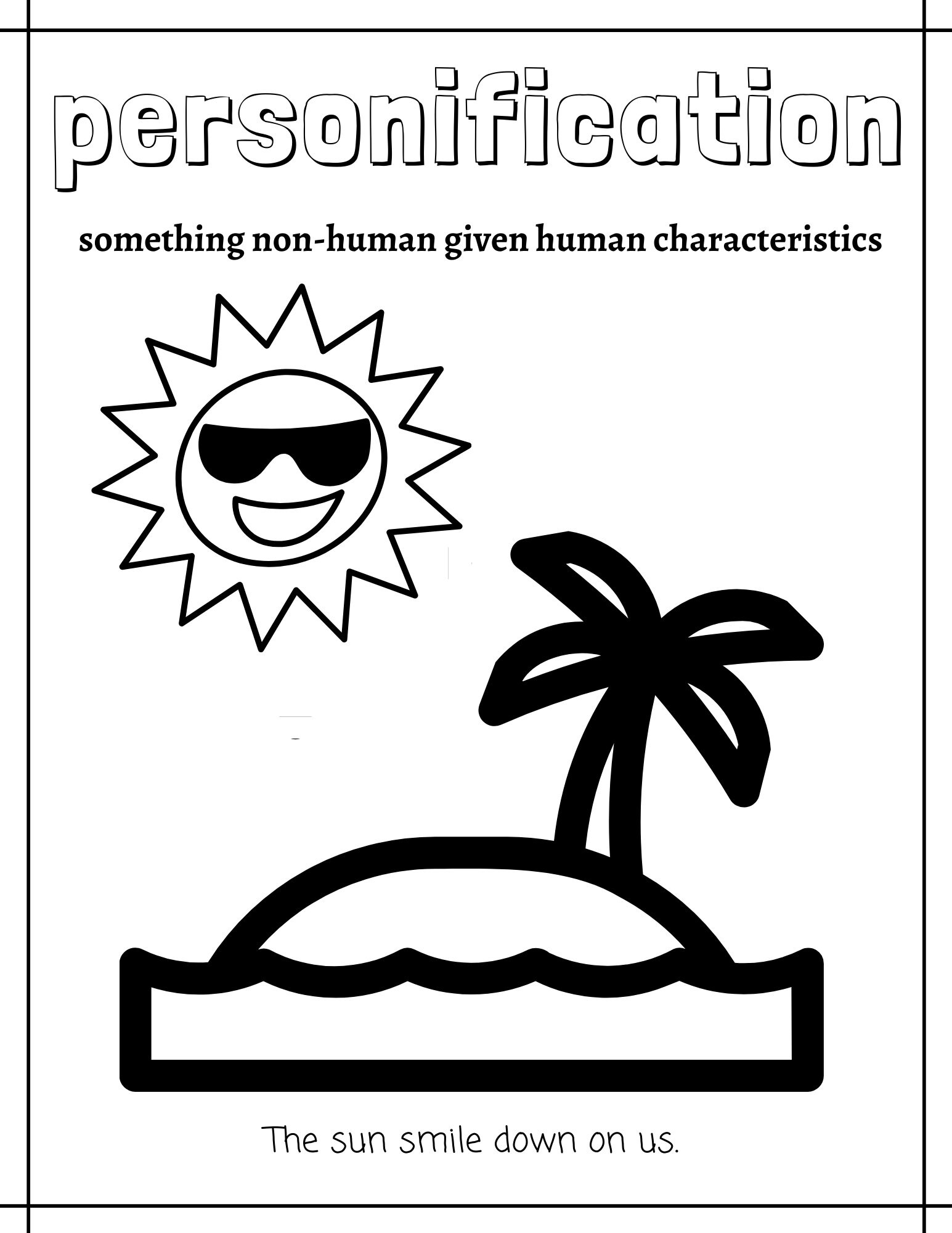 Literary Terms Coloring Sheets-perfect for Elementary or Middle School ...