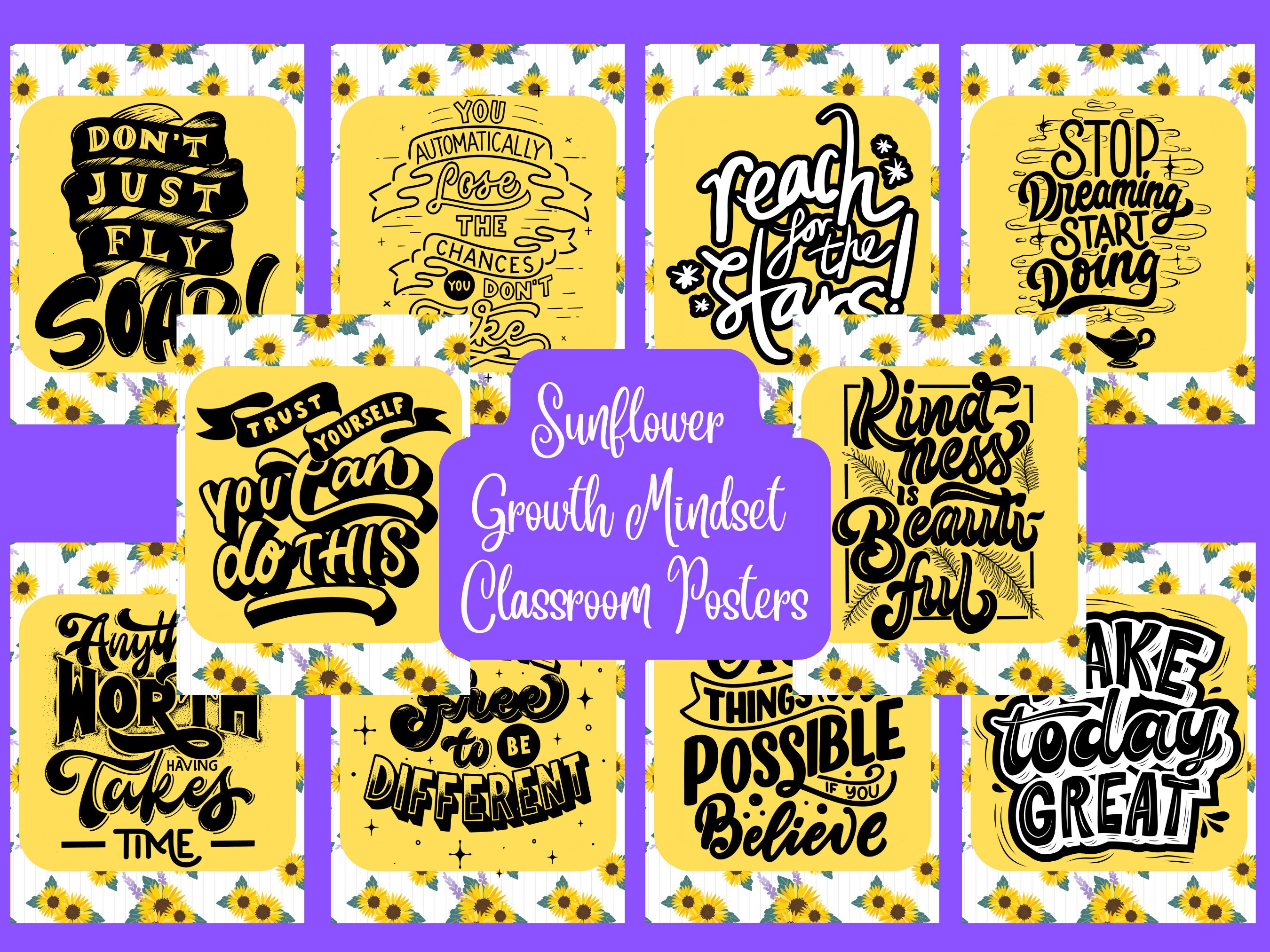 Sunflowers Classroom Posters | Set of 10 | Size 8.5x11 Inches ...