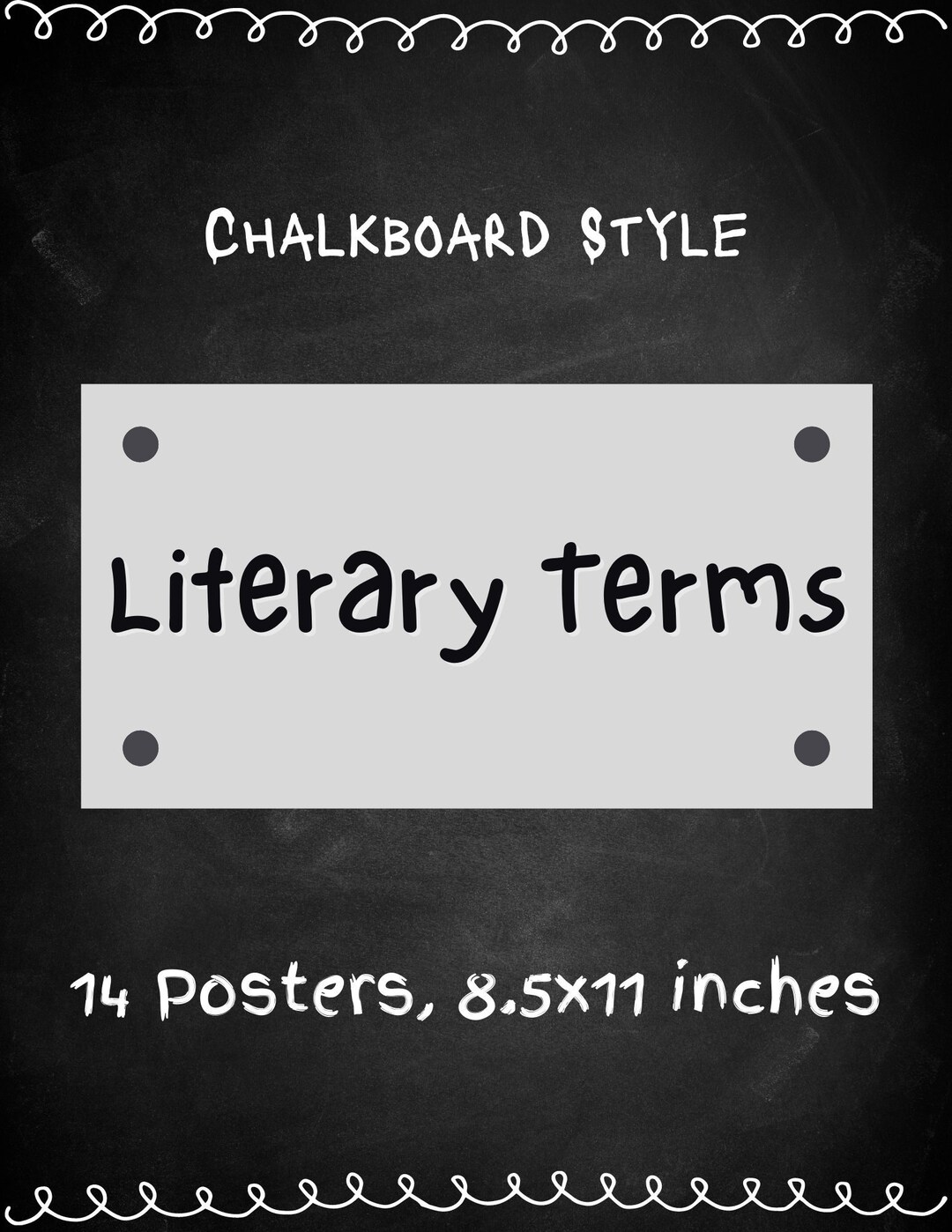 Chalkboard Literary Terms Posters | Digital Download | Print, Laminate ...