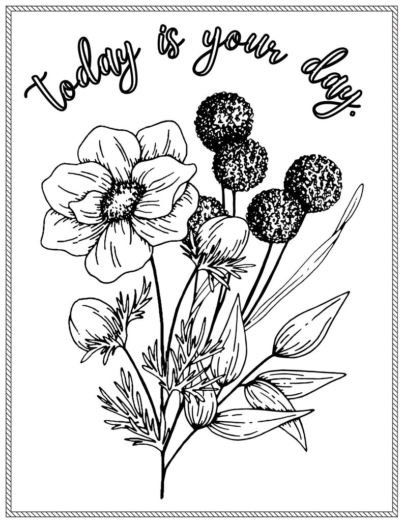 Inspirational Quotes Coloring Book | Flowers | Positive Mindset | 20 ...