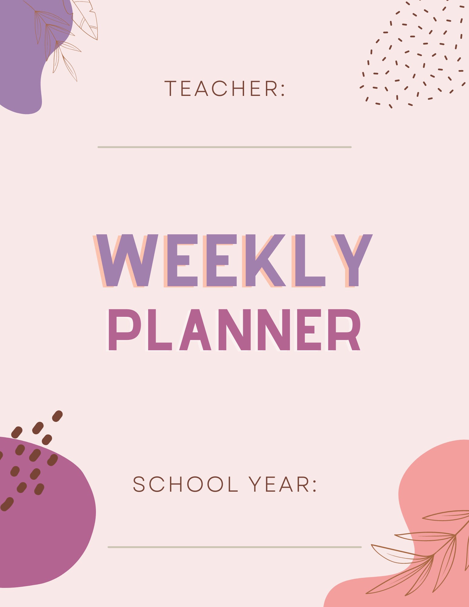 BOHO Style Teacher Weekly Planner - Etsy