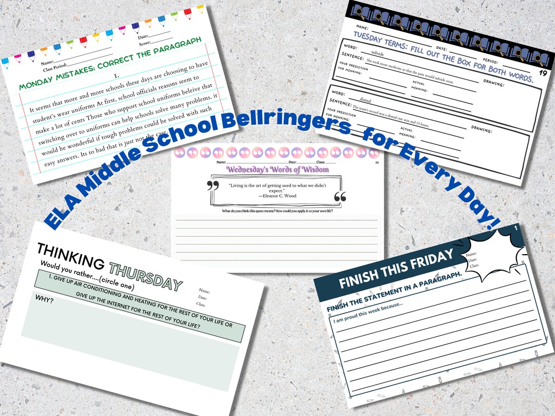 English Language Arts Bellringers for the Entire Year | Perfect for ...