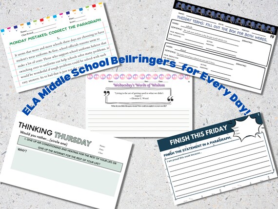 English Language Arts Bellringers for the Entire Year - Etsy