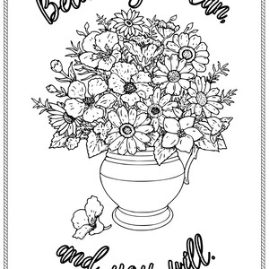 Inspirational Quotes Coloring Book | Flowers | Positive Mindset | 20 ...