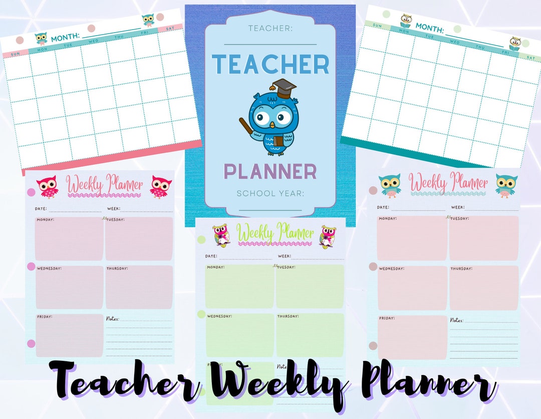 Owl-themed Teacher Weekly Planner--so Cute! Perfect for Elementary or ...
