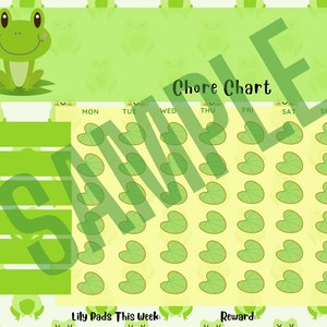 Frog Child's Chore Chart Editable Frogs Chores - Etsy