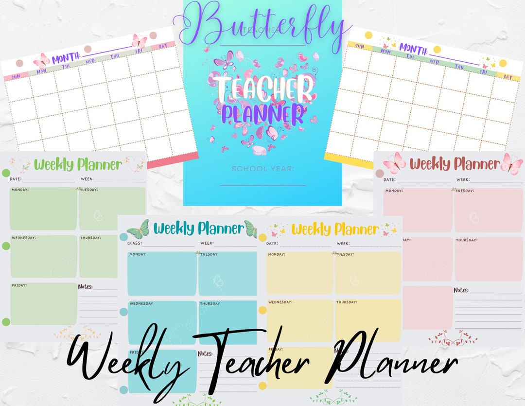 Butterfly Teacher Planner | Weekly Planner | Organization | Lesson ...