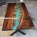 Stone Epoxy Table Live Edge Wooden Table Epoxy Ocean River - Etsy