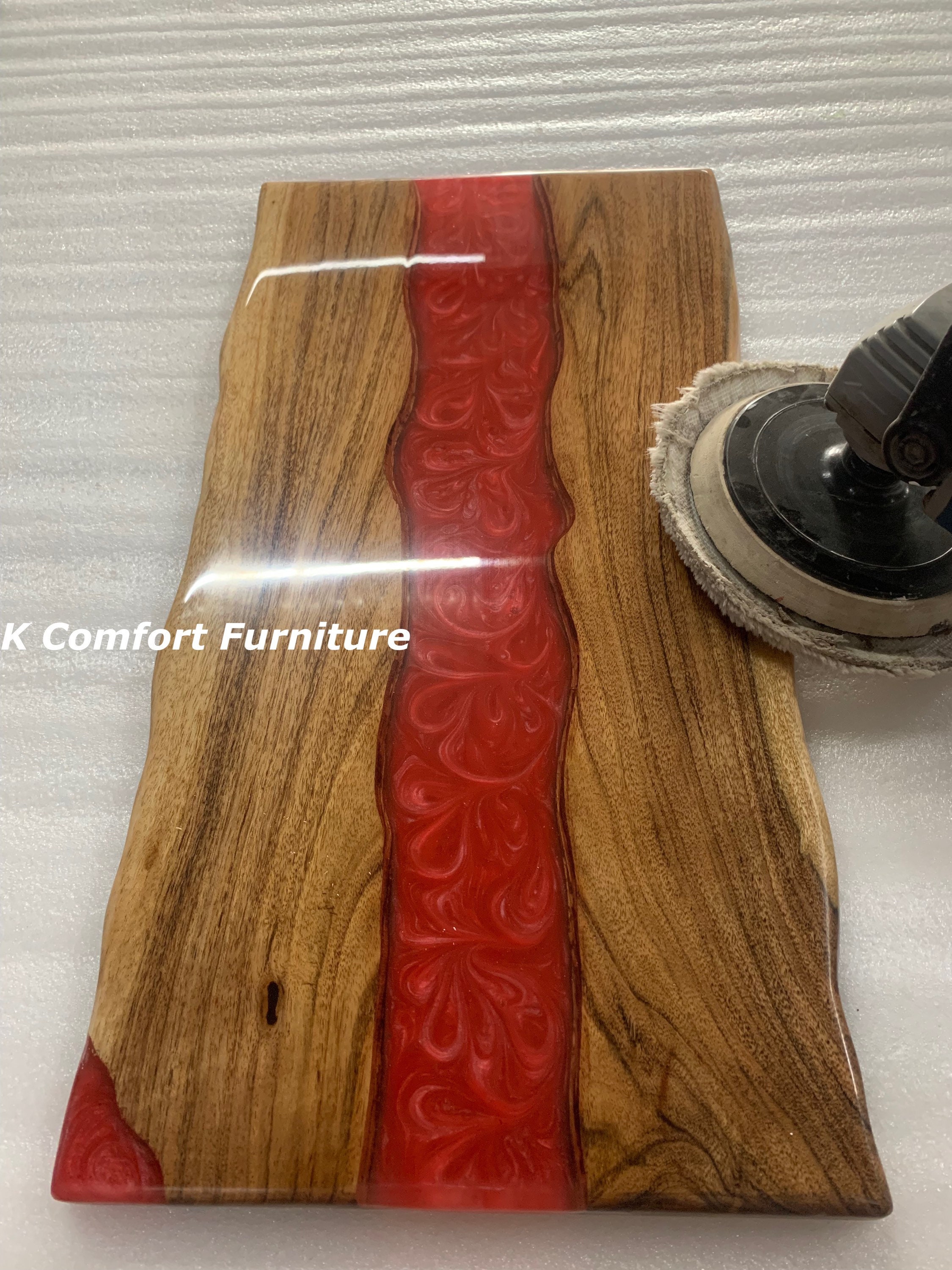 Red Luxury Epoxy Table, Live Edge Table , Epoxy River Table ,natural ...